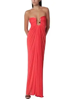 Christopher Esber CHRISTOPHER ESBER Long Jersey Gown With Pearl Detail Orange