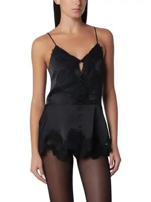 ROTATE BY BIRGER CHRISTENSEN Lace Trim Camisole Top - Black