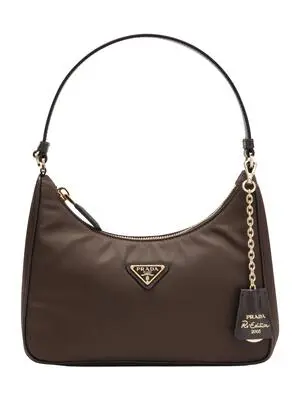 Prada Prada Re-Edition 2005 Bag In Re-Nylon And Saffiano Brown