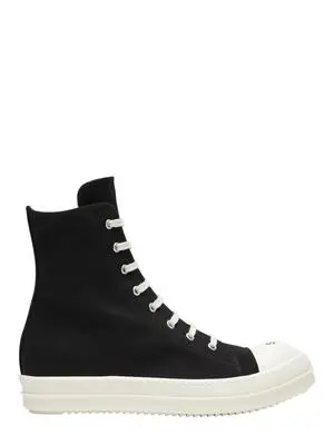 Rick Owens Canvas Lace-up High-top Sneakers - Black