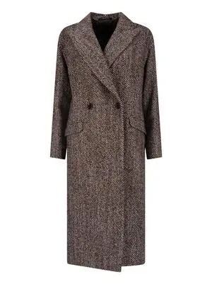 Tagliatore Linden Wool Coat - Brown