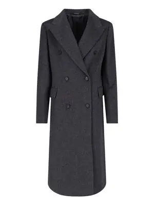 Tagliatore Jole" Double-breasted Virgin Wool Coat - Gray