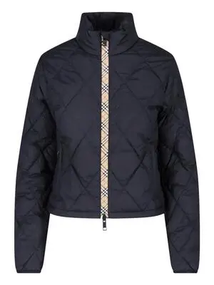 Burberry Bramford Quilted Jacket With "check" Detail - Black