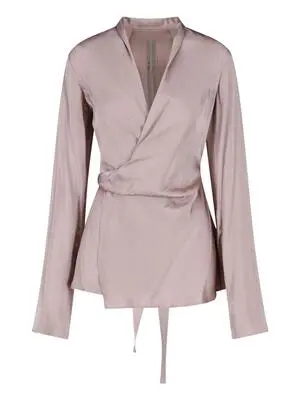 RICK OWENS Rick Owens Charmeuse Wrap Top