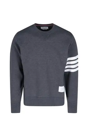 Thom Browne Loopback 4-bar' Crew Neck Sweatshirt - Gray