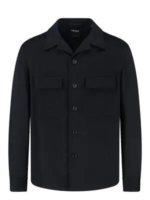 Zegna Cashmere Shirt Jacket "alba" Black