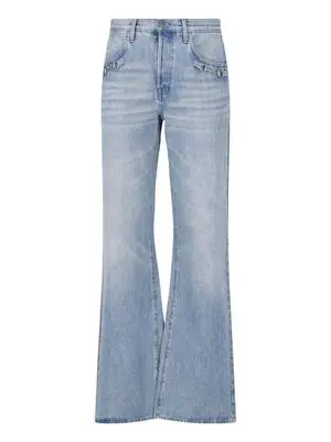 Gucci Bootcut Jeans "morsetto" With Metal Detail - Light Blue