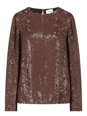 P.a.r.o.s.h Sequin Embellished Viscose Top - Brown