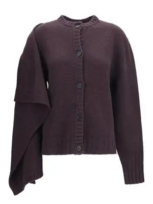 Attico Crewneck Cardigan Brown