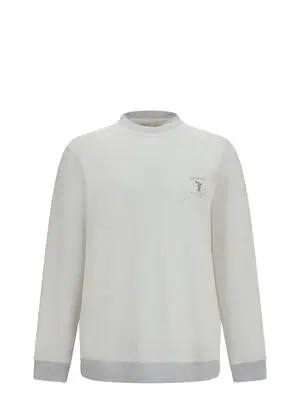 Brunello Cucinelli Cotton Sweatshirt With Ebroidery Ale - White