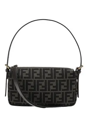 Fendi Ff Zucca Jacquard Small Zip Top Bag - Brown