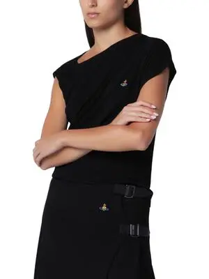 VIVIENNE WESTWOOD Asymmetrical Draped T-shirt - Black