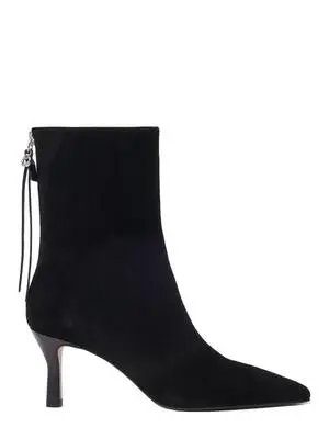MAJE Maje Pointed-Toe Suede Ankle Boots With Zip Detail