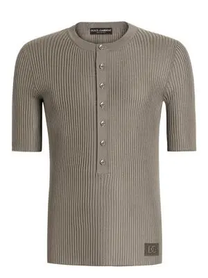 DOLCE & GABBANA Dolce & Gabbana Serafino Ribbed Silk Pullover