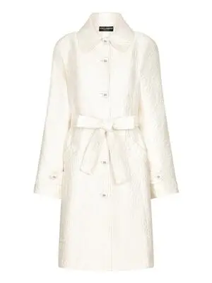 DOLCE & GABBANA Dolce & Gabbana Belted Floral Jacquard Coat