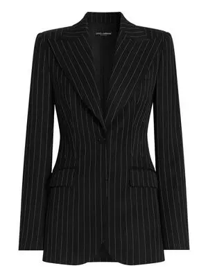 Dolce & Gabbana Turlington Single-breasted Pinstripe Wool Jacket - Multicolor
