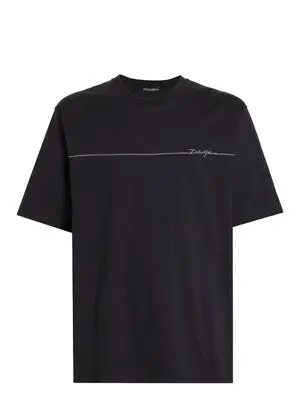Dolce & Gabbana Cotton T-shirt With Logo - Blue