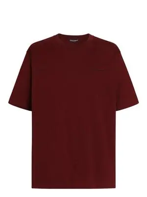 Dolce & Gabbana Cotton T-shirt With Logo - Bordeaux