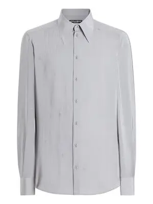 DOLCE & GABBANA Gold Shirt In Silk Jacquard
