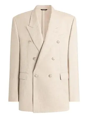 Dolce & Gabbana Double-breasted Tweed-effect Silk And Hemp Jacket - Multicolor