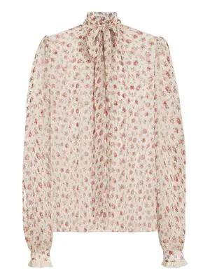 Dolce & Gabbana Rose-print Chiffon Blouse - Multicolor