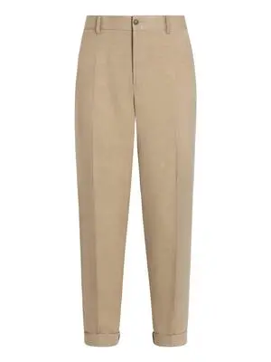 Dolce & Gabbana Cupro-linen Trousers - Beige
