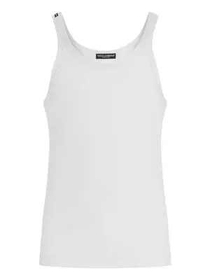 Dolce & Gabbana Ribbed Cotton Tank Top - Grey