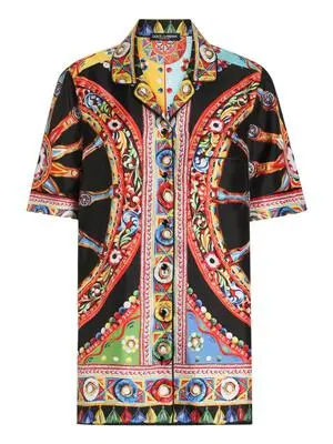 Dolce & Gabbana Carretto-print Silk Twill Shirt - Multicolor