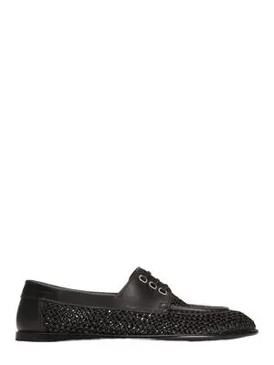 Dolce & Gabbana Raffia Derby Shoes - Black