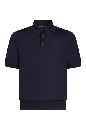 Dolce & Gabbana Silk Polo Shirt - Blue