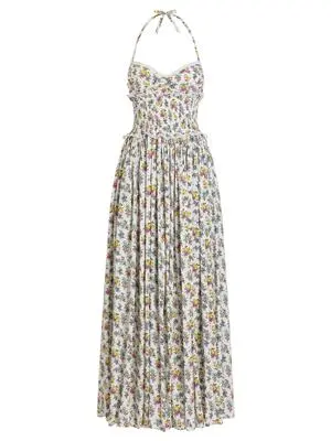 Dolce & Gabbana Small Floral-print Poplin Maxi Dress - Multicolor