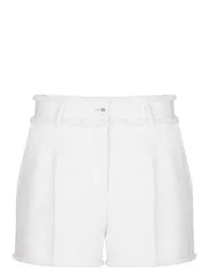 Dolce & Gabbana Raschel Tweed Shorts - White