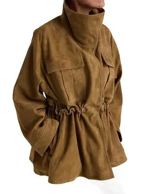 RÓHE Sculptural Suede Jacket - Sage