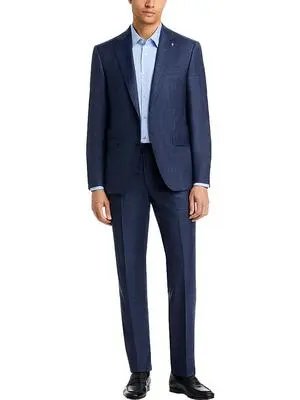JACK VICTOR Esprit Regular Fit Melange Tonal Windowpane Suit - Blue