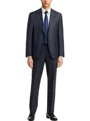 JACK VICTOR Esprit Regular Fit Melange Tonal Windowpane Suit - Grey