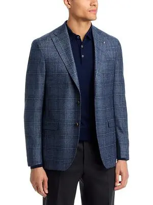 JACK VICTOR Midland Regular Fit Tonal Plaid Wool Sport Coat - Blue