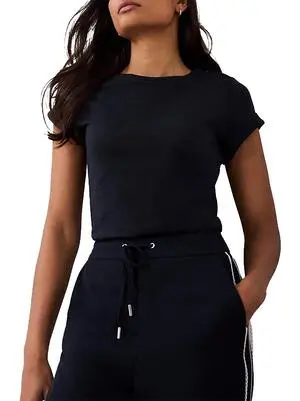 Mint Velvet Cotton Star T-shirt - Navy