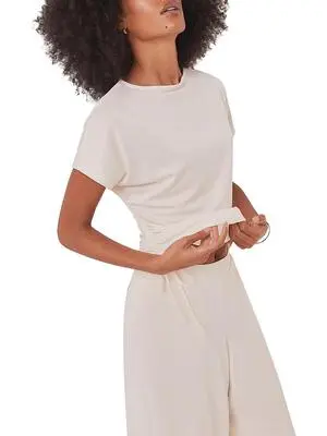 Mint Velvet Jersey Ruched Tie Detail Top - Ivory