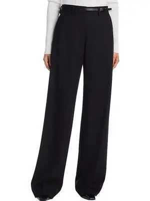 Helmut Lang Belted Wool Trousers - Black