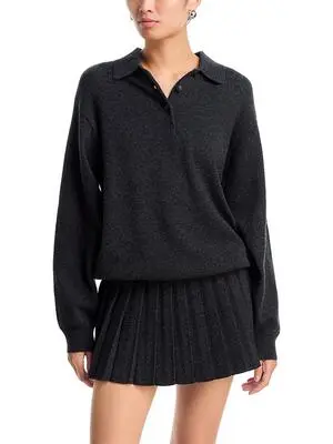 Alexander Wang Long Sleeve Polo Wool-blend Dress - Graphite