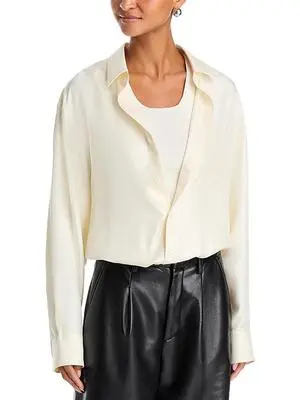 Alexander Wang Pre-styled Cami Top With Button-up Shirt - Ivory
