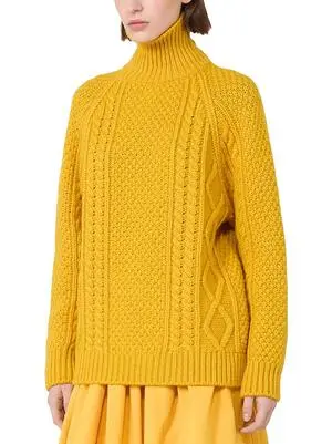 Max Mara High Neck Sweater - Yellow