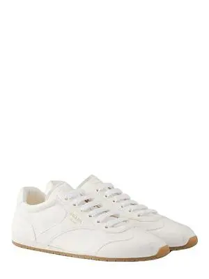 Prada Nappa Leather Lace Up Sneakers - Neutral