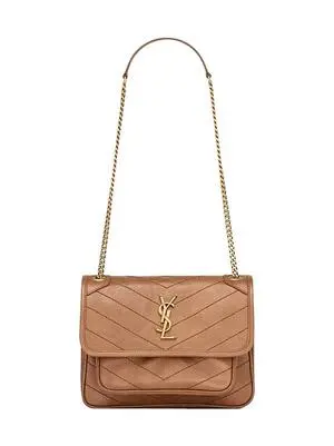 Saint Laurent Niki Baby Bag In Vintage Leather - Light Caramel