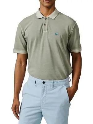 Aubin Lusby Short Sleeve Pique Polo Shirt - Khaki