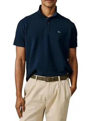Aubin Lusby Short Sleeve Pique Polo Shirt - Navy