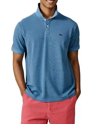 Aubin Lusby Short Sleeve Pique Polo Shirt - Washed Blue