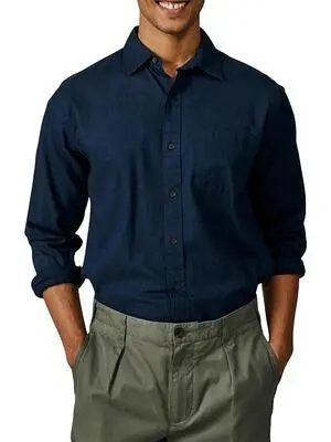 Aubin Grainsby Linen Cotton Relaxed Shirt Navy
