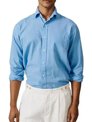 Aubin Grainsby Linen Cotton Relaxed Shirt Pale Blue