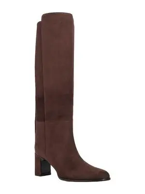JIMMY CHOO Caly Suede Block Heel Knee High Boots - Chocolate